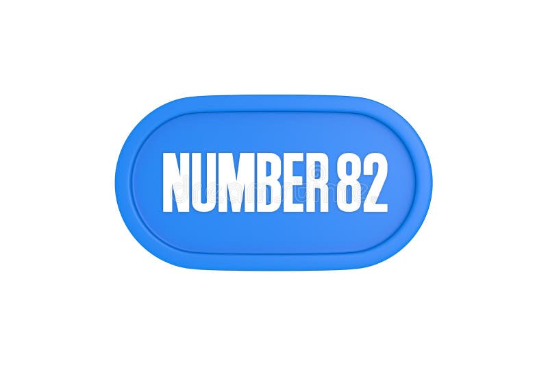 82 Number Sign in Light Blue Color Isolated on White Background, 3d ...