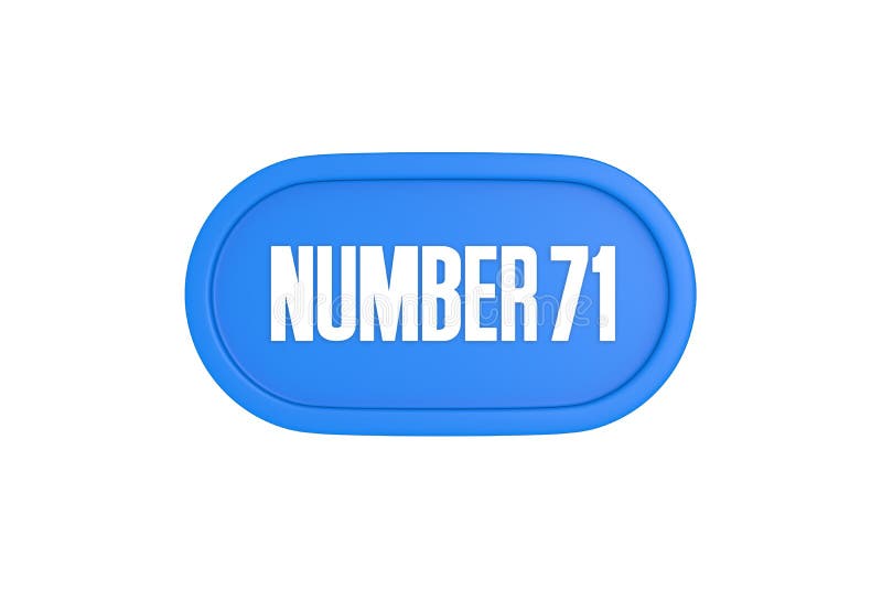 71 Number Sign in Light Blue Color Isolated on White Background, 3d ...