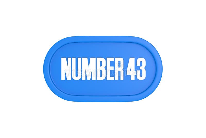 43 Number Sign in Light Blue Color Isolated on White Background, 3d ...