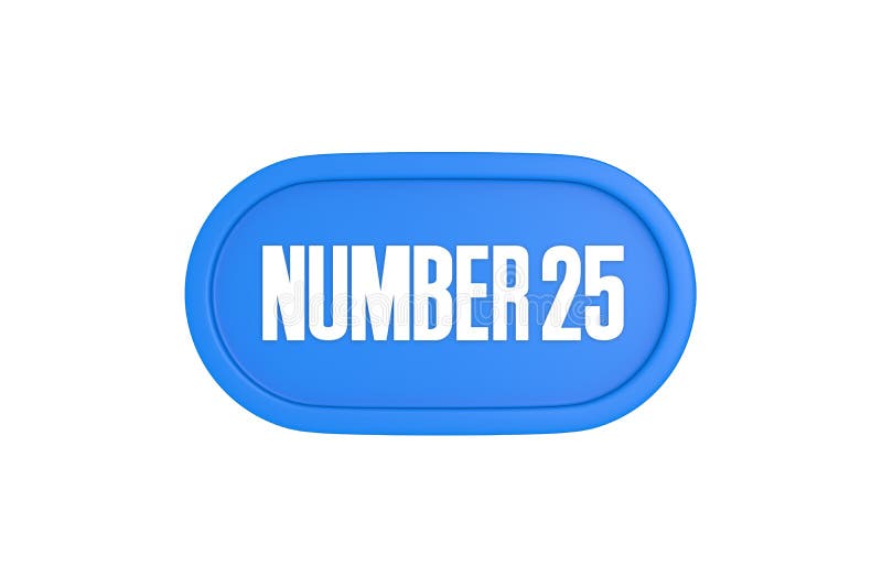 25 Number Sign in Light Blue Color Isolated on White Background, 3d ...