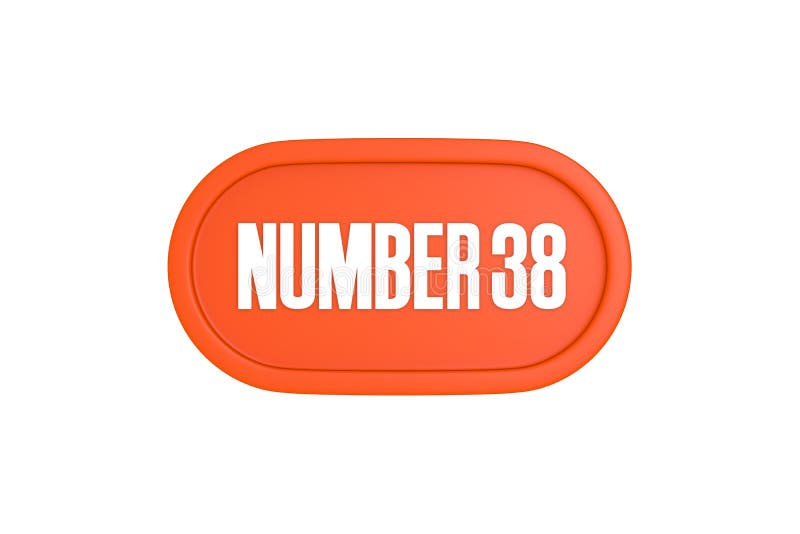 38 Number Sign in Orange Color Isolated on White Background, 3d Render ...