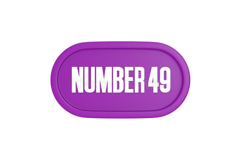 49 Number Sign in Purple Color Isolated on White Background, 3d Render ...