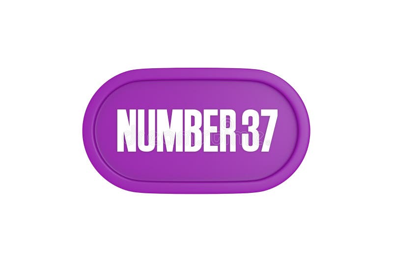 37 Number Sign in Purple Color Isolated on White Background, 3d Render ...