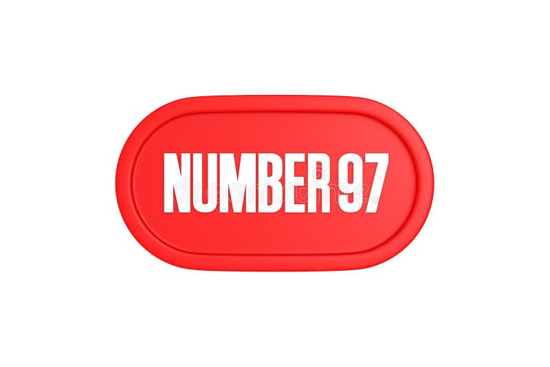 98 Number Sign in Red Color Isolated on White Background, 3d Render ...