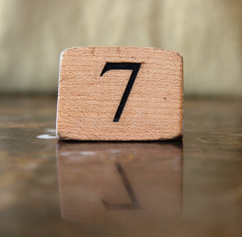 Number 7 Sign Reflected on Table Stock Image - Image of resturaunt ...