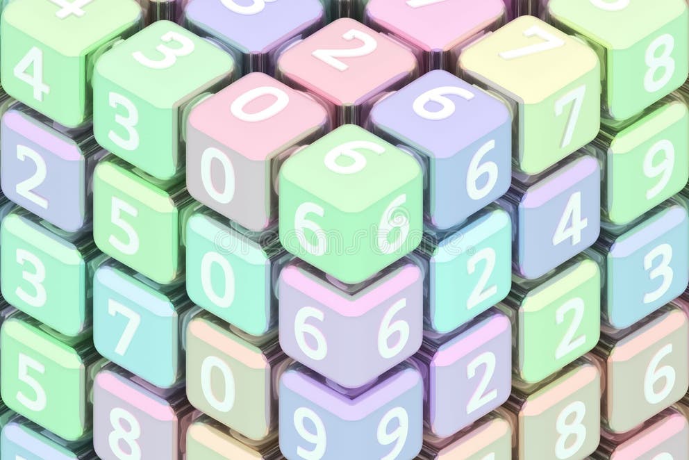 Decorative, Illustrations, Cube or Block Number Sign or Symbol, for ...