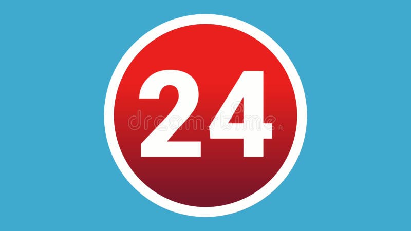 Number 24 Sign Symbol 2d Animation Motion Graphics Icon on Red Circle ... Number 24 Sign Symbol 2d Animation Motion Graphics Icon on Red Circle ...