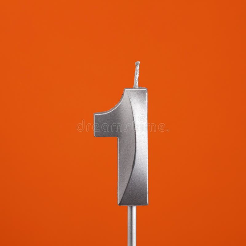 Number 110 Candle - Birthday Cake on Orange Background with Bunting ...