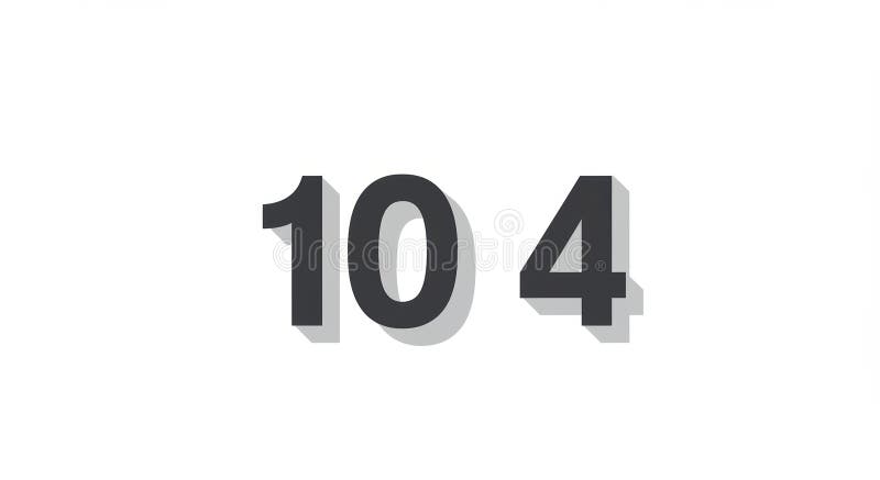 Number 104: Simple Design stock illustration. Illustration of font ...