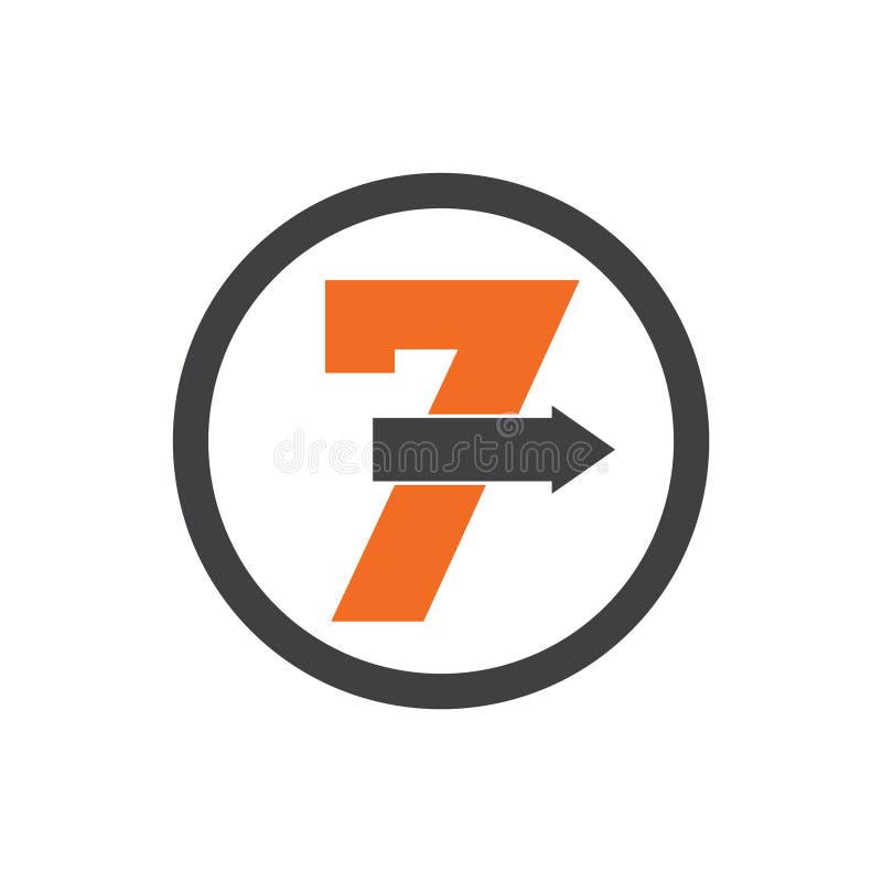 Number 7 Simple Geometric Arrow Logo Vector Stock Vector - Illustration ...
