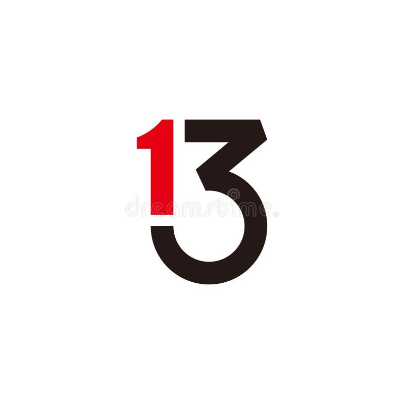 Number 13 Simple Geometric Colorful Geometric Logo Vector Stock Vector ...