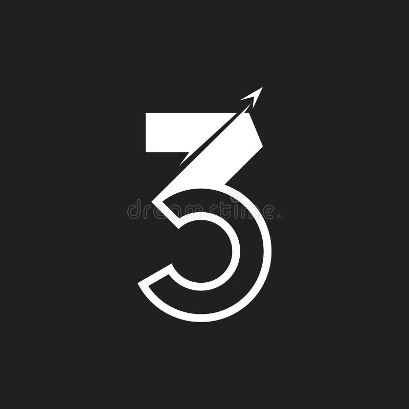 Number 3 Simple Geometric Motion Arrow Logo Vector Stock Vector ...