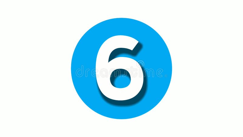 Number Six 6 Cartoon Animation on White Background Stock Video - Video ...