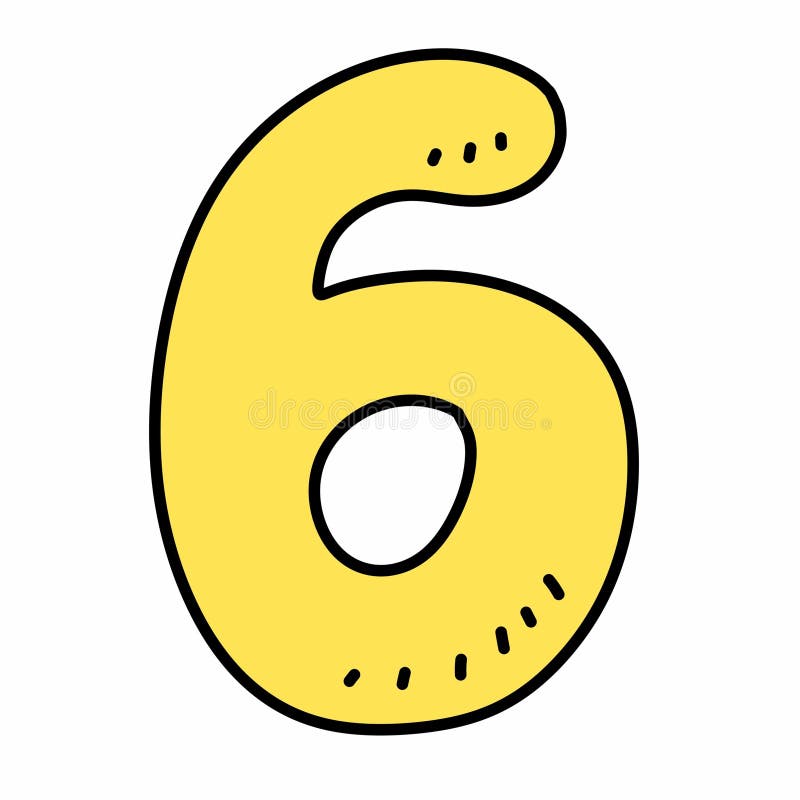 Number Six Comic Style Illustration Stock Illustration - Illustration ...