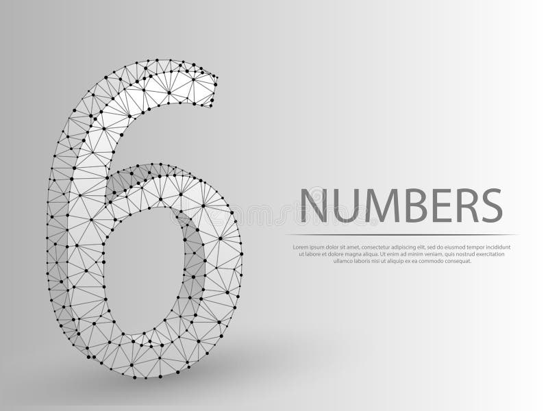 Number Six 3D Low Poly Abstract Illustration.Origami Vector Digit 6 ...
