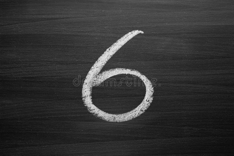 Number Six Enumeration Written with a Chalk Stock Image - Image of hand ...