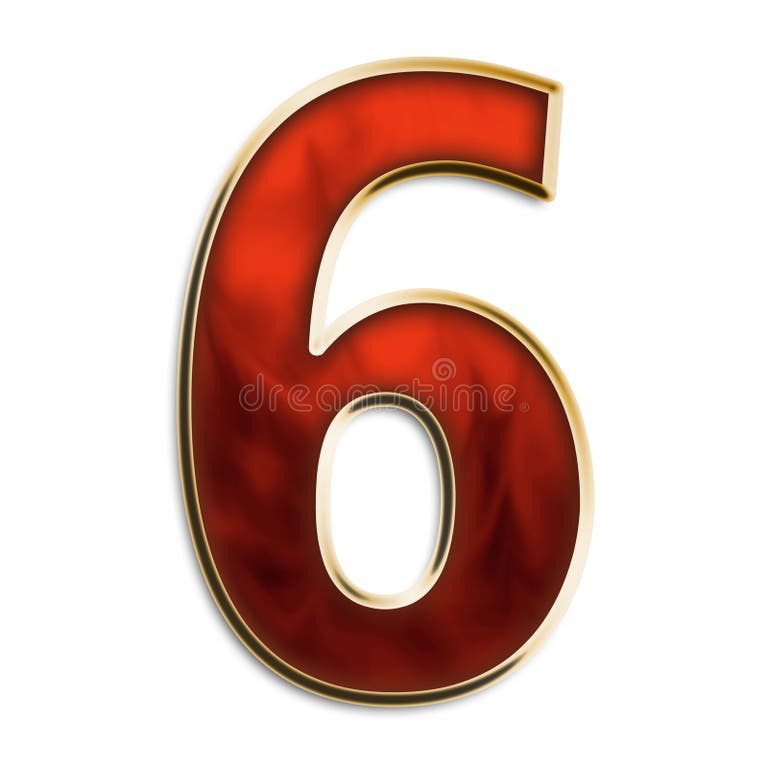 Number six in fiery red stock illustration. Illustration of finance ...