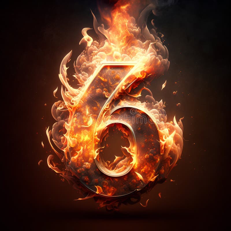 Number Six Fire Stock Illustrations – 425 Number Six Fire Stock ...