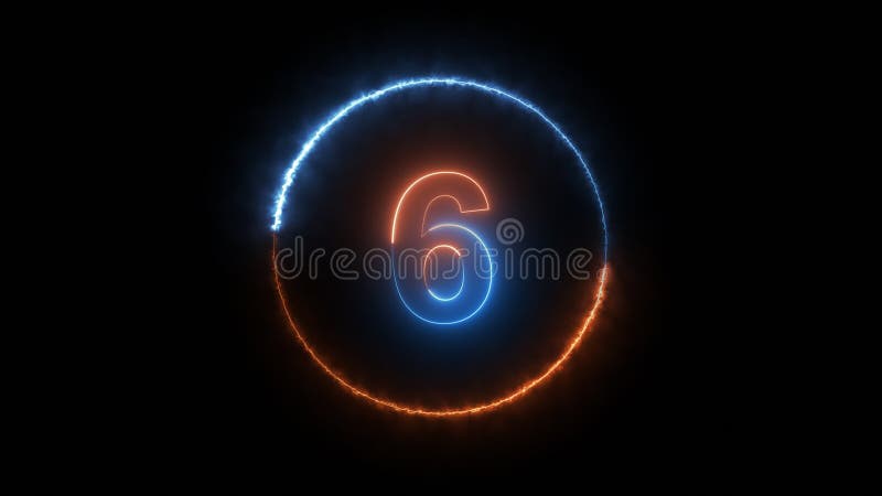 Number Six Glowing in the Dark Stock Vector - Illustration of ...
