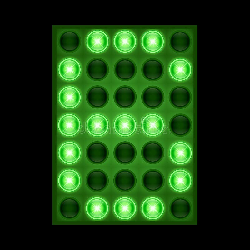 Number Six 6 on Green LED Display. Stock Vector - Illustration of ...