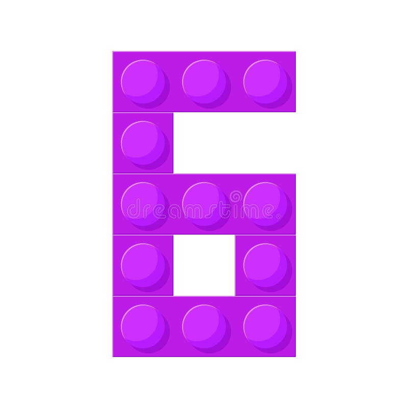 Number Six Plastic Blocks. Flat Style Stock Vector - Illustration of ...