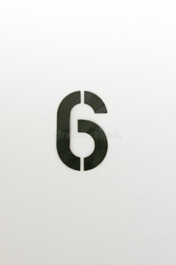 Number Six Stenciled on Wall in Stairwell Stock Image - Image of ...