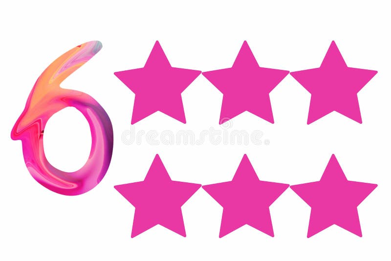 Number six stock illustration. Illustration of pink - 214959588
