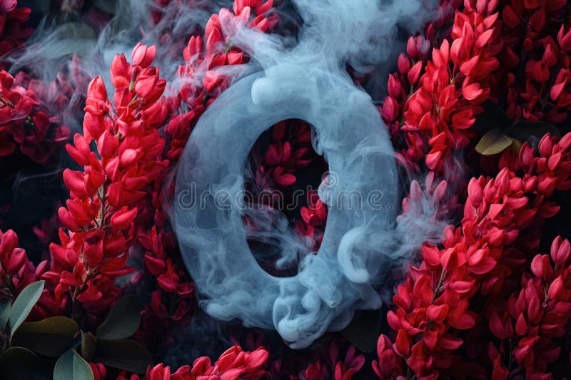 Number Six Surrounded by Red Flowers Stock Photo - Image of warning ...