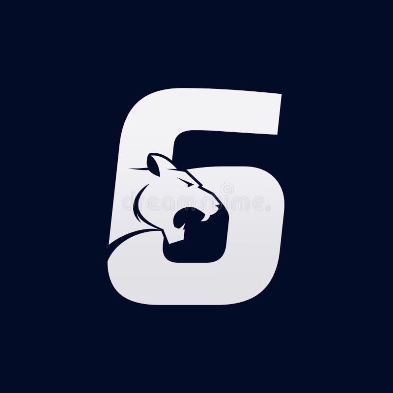 Number Six Tiger, Numeral Predator Logo Design Vector Stock Vector ...