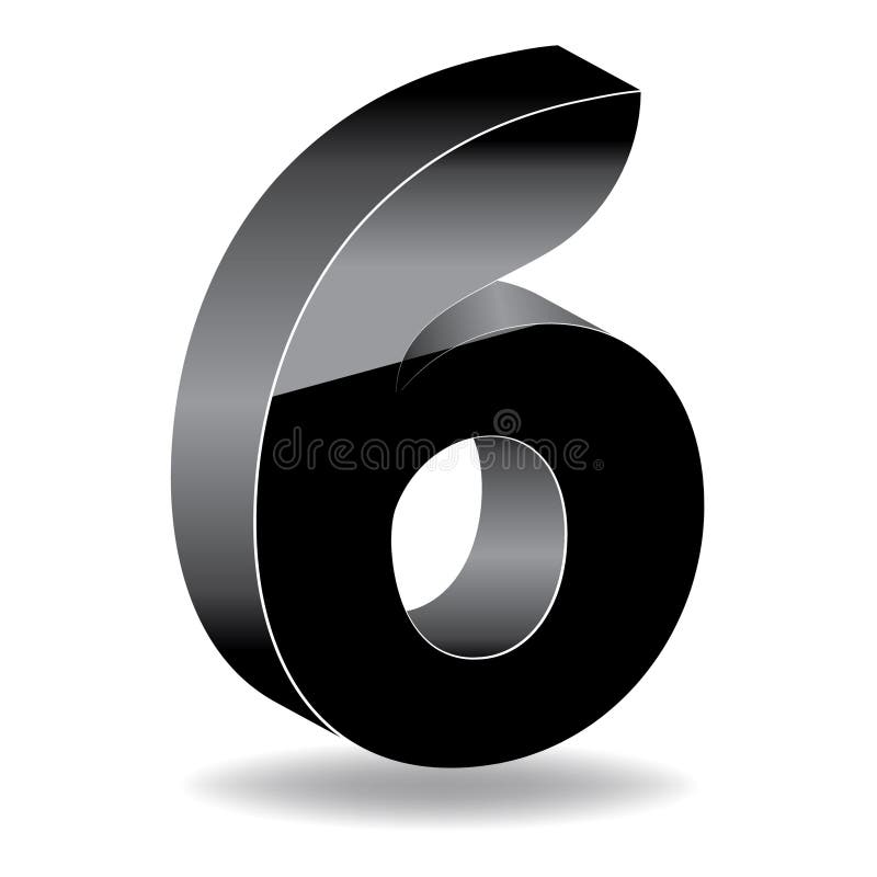 Number Six. Vector Illustration Decorative Design Stock Vector ...