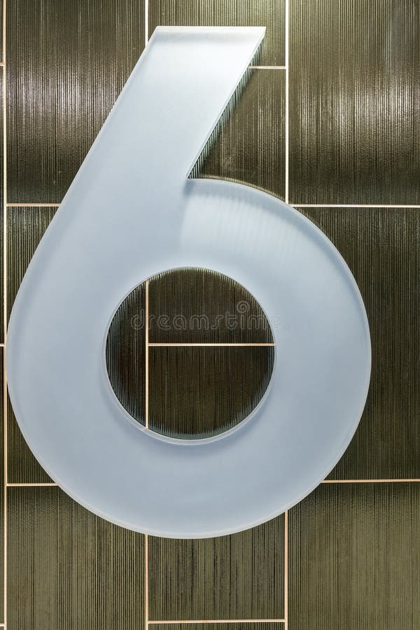 The Number Six on a Wall by an Elevator Stock Photo - Image of figure ...