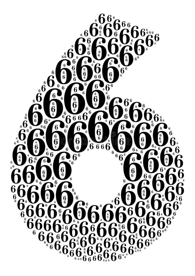 Number Six Wordcloud Concept Stock Illustration - Illustration of ...