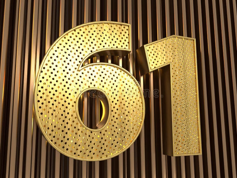 Number 61 Number Sixty-one with Small Holes Stock Illustration ...