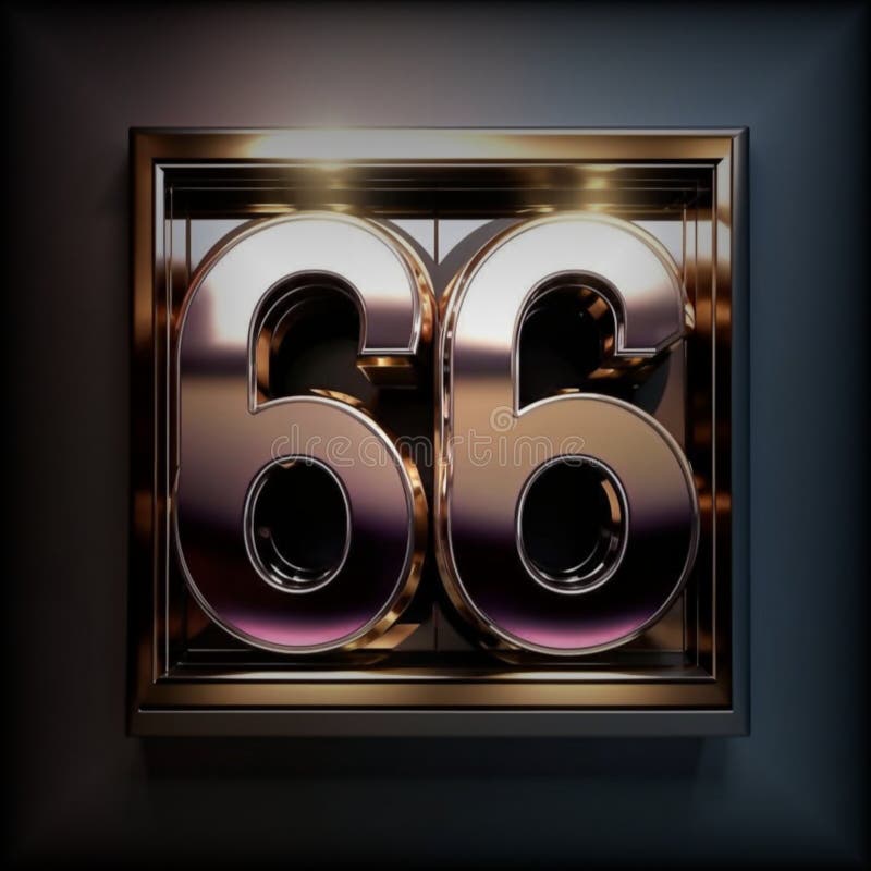 The Number Sixty Six in a Creative Design. Stock Image - Image of ...