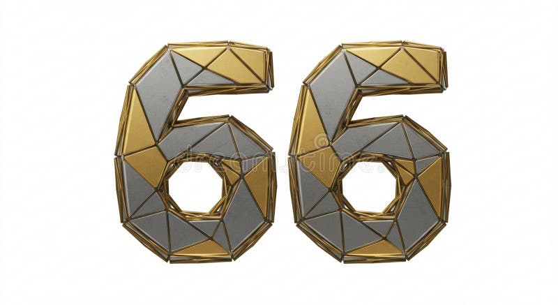 Number Sixty-six Geometric Design Isolated on White Stock Illustration ...