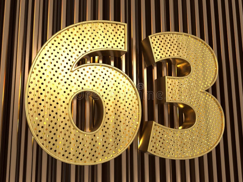 Number 63 Number Sixty-three with Small Holes Stock Illustration ...
