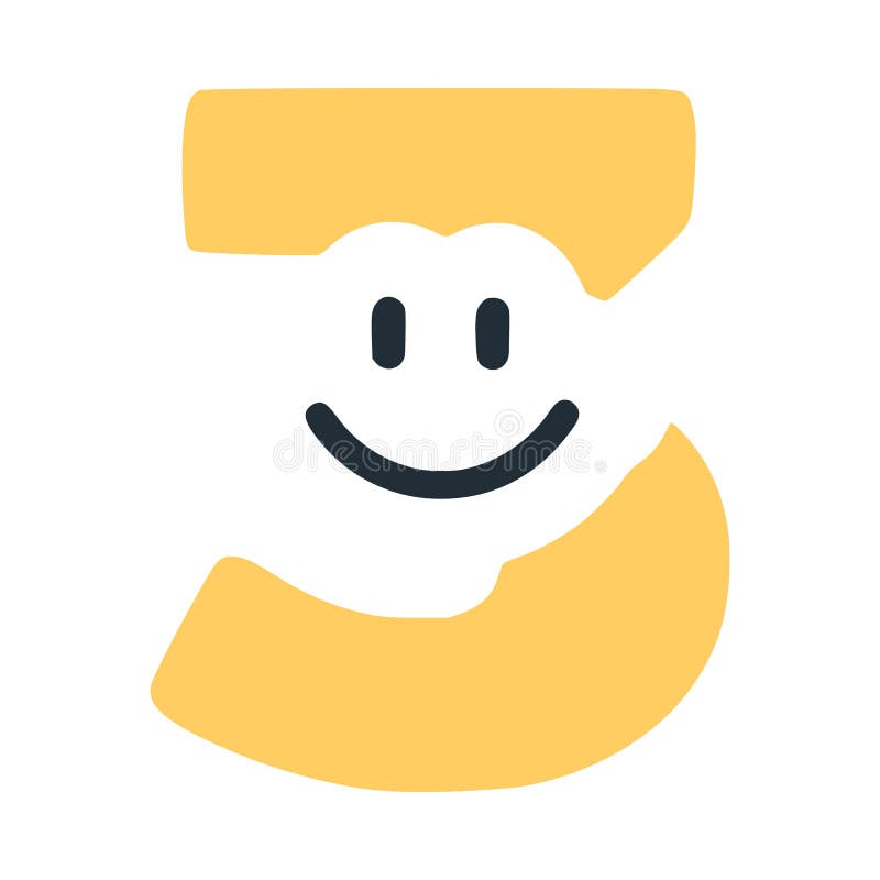 Number 6 with a Smile on the Face Character in Flat Style Stock Vector ...