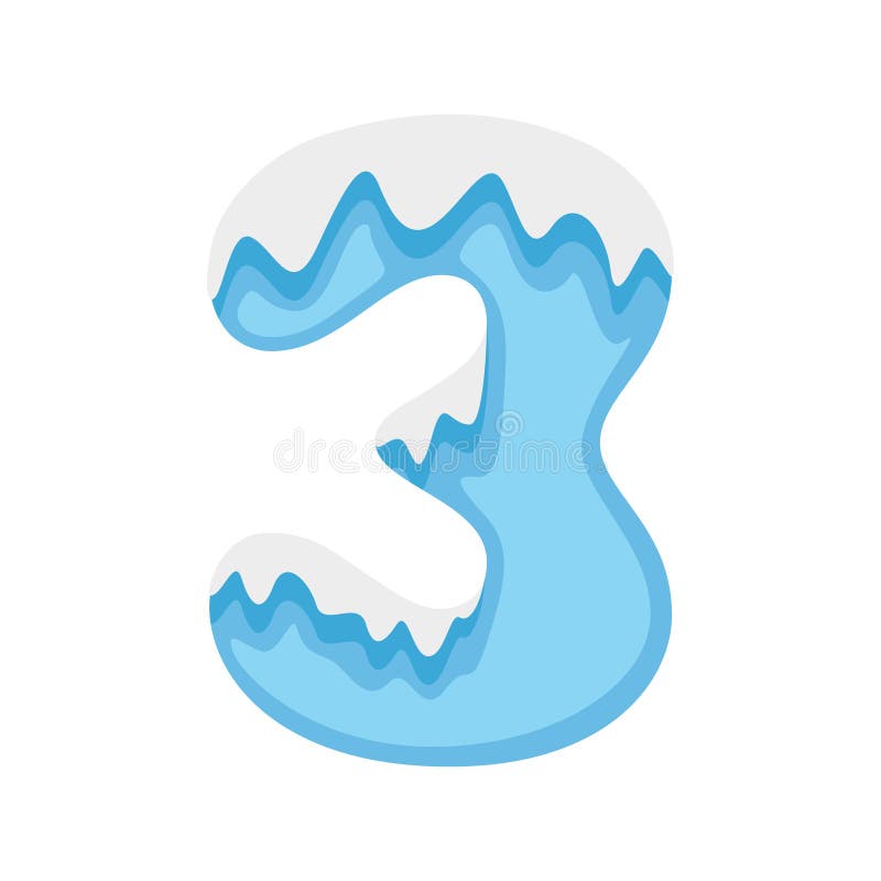 Number 3 Snow, Vector Illustration Stock Vector - Illustration of ...