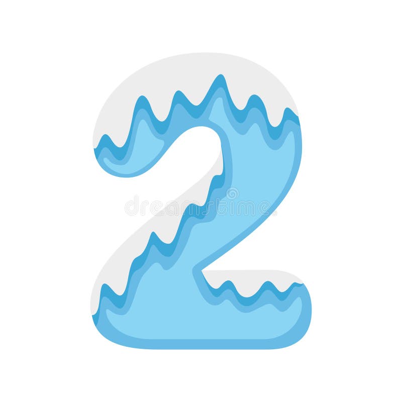 Number 2 Snow, Vector Illustration Stock Vector - Illustration of ...