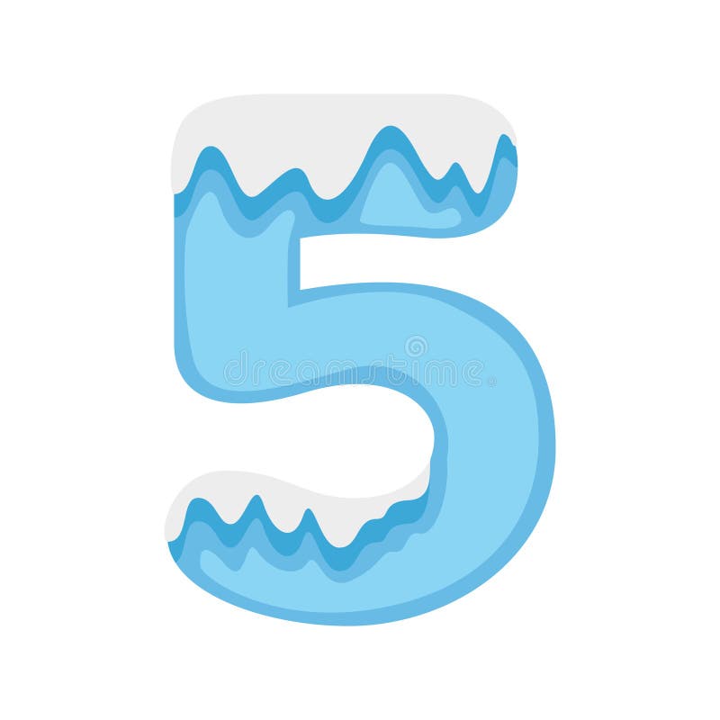 Number 5 Snow, Vector Illustration Stock Vector - Illustration of draw ...
