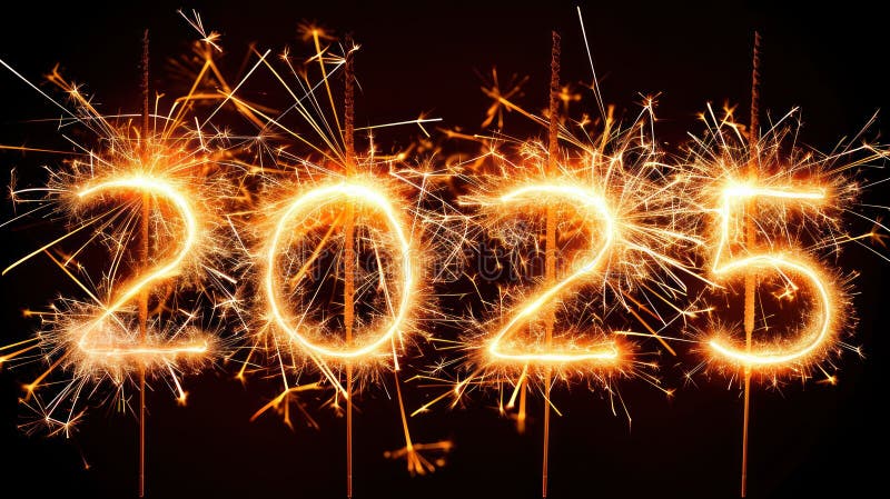 A Number and Sparklers in the Dark Stock Illustration - Illustration of ...