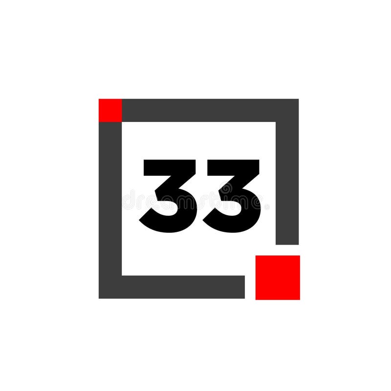 33 Number with Square Icon. 33 Dot Monogram Stock Vector - Illustration ...