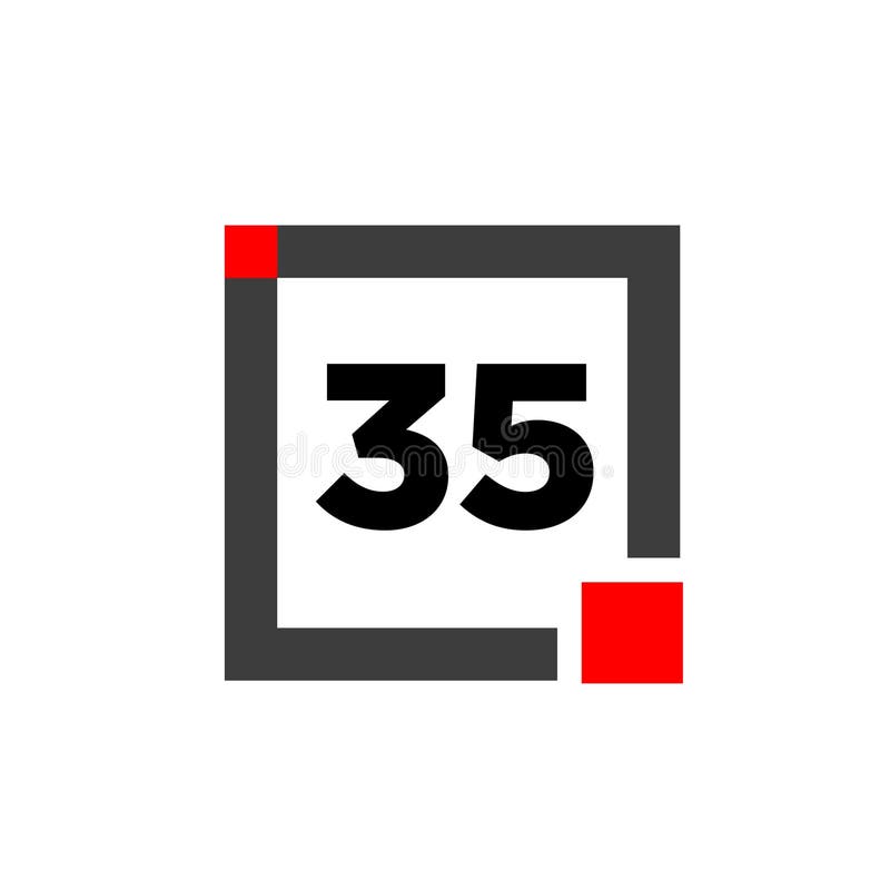 35 Number with Square Icon. 35 Dot Monogram Stock Vector - Illustration ...