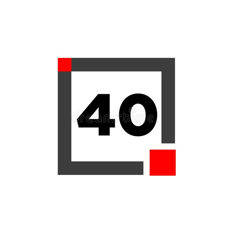 40 Number with Square Icon. 40 Dot Monogram Stock Vector - Illustration ...