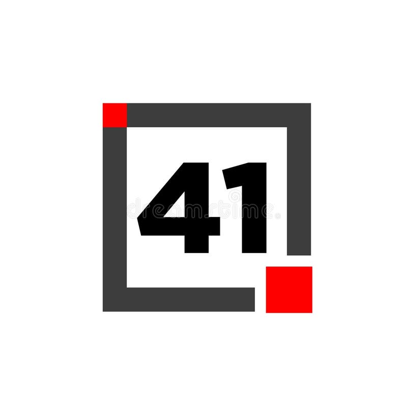 41 Number with Square Icon. 41 Dot Monogram Stock Vector - Illustration ...