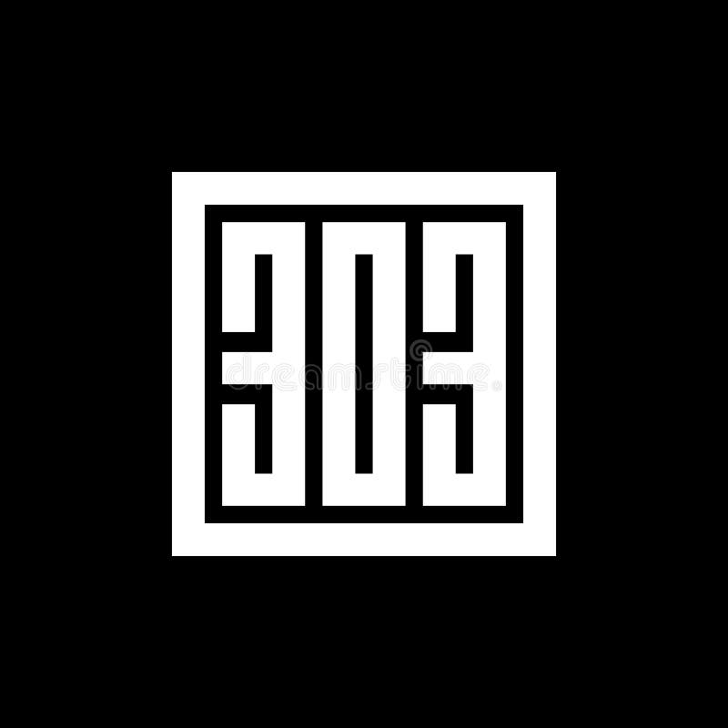 Number 303 Square Logo Design Template, Rectangle Monogram Logo Stock ...