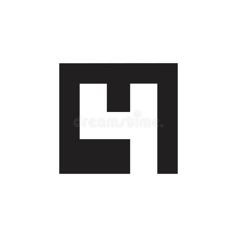 Number 4 Square Negative Space Logo Vector Stock Vector - Illustration ...