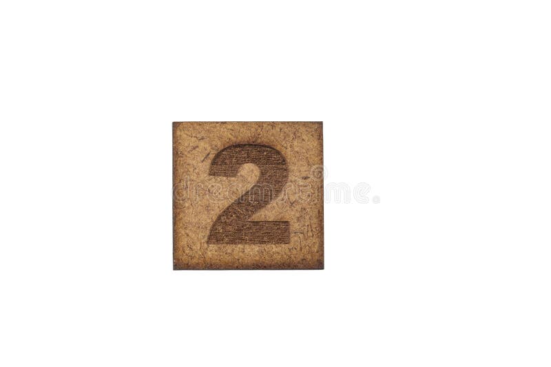 Number in Square Wooden Tiles - on White Background Stock Photo - Image ...