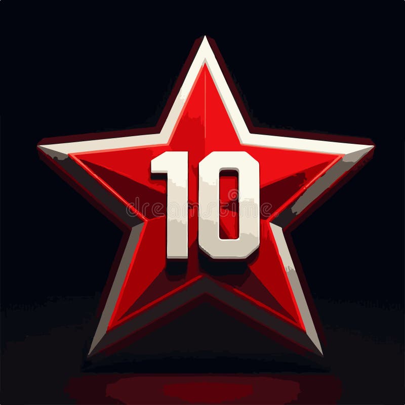 Number 10 Star Illustration for Work and Cuttings Stock Illustration ...