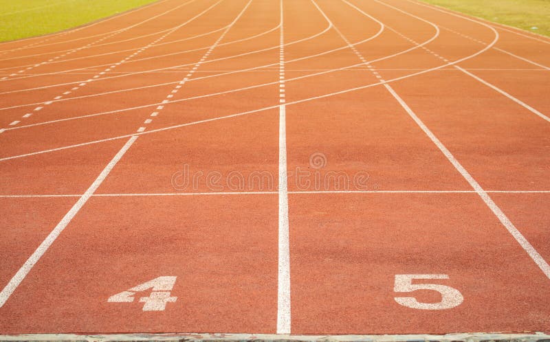 The Number at Start Point of Running Track or Athlete Track in Stadium ...